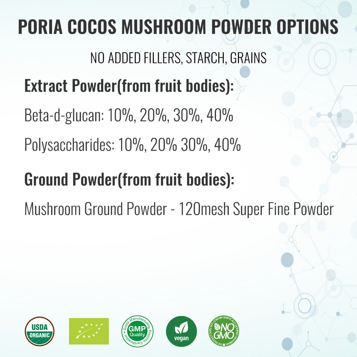 Poria Cocos Mushroom Powder Poria Cocos Mushroom Powder